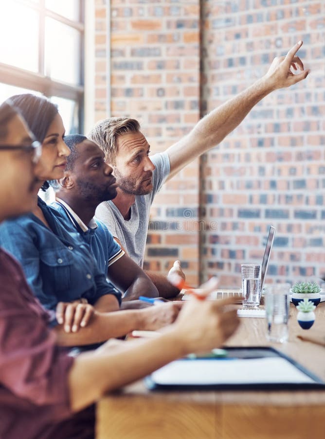 Coaching, Meeting and Question with Business People in Boardroom of ...