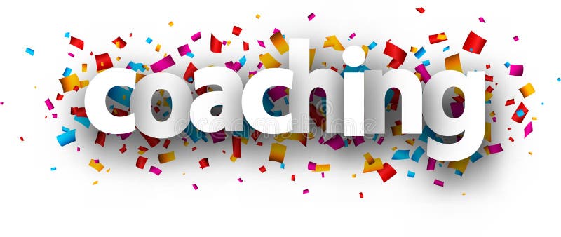 Big Coaching Sign Over Brush Strokes Background Stock Vector ...