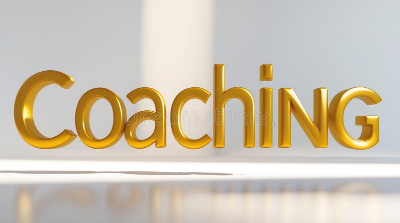 Golden Coaching Text Illuminated in a Bright Environment Stock Image ...