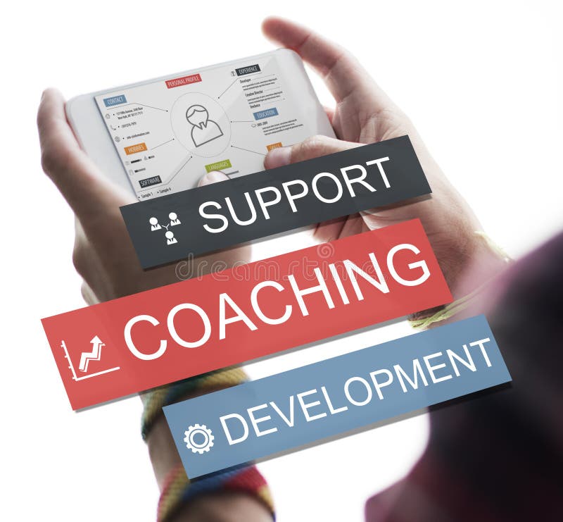 Coaching Support Development Guide Leader Concept Stock Image - Image ...