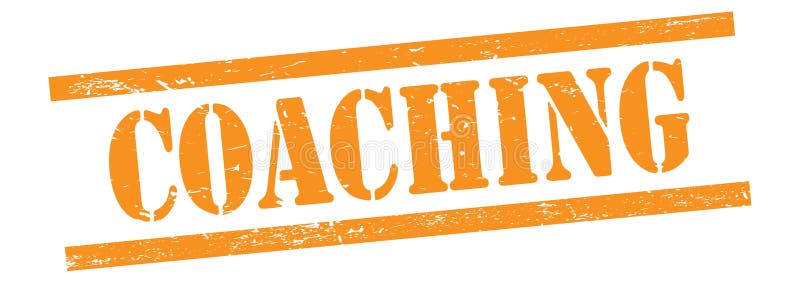 COACHING Text on Orange Grungy Lines Stamp Stock Illustration ...