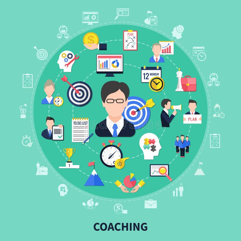 Coaching and Training Concept Illustration Stock Vector - Illustration ...