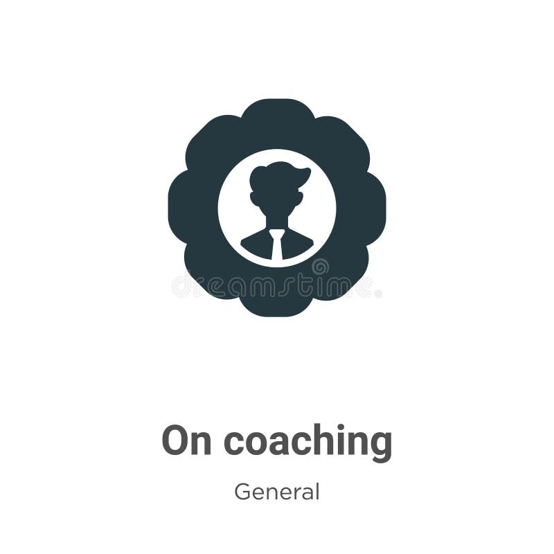 On Coaching Vector Icon on White Background. Flat Vector on Coaching ...