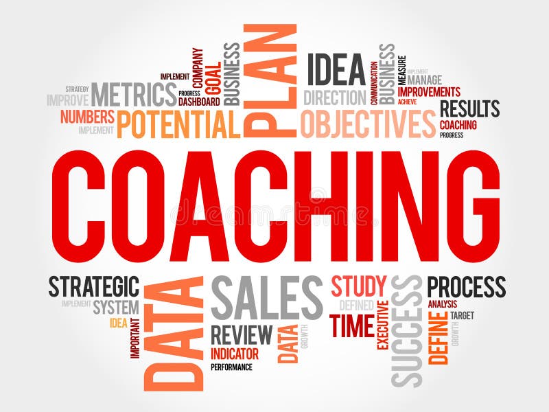 Coaching word cloud stock illustration. Illustration of business ...