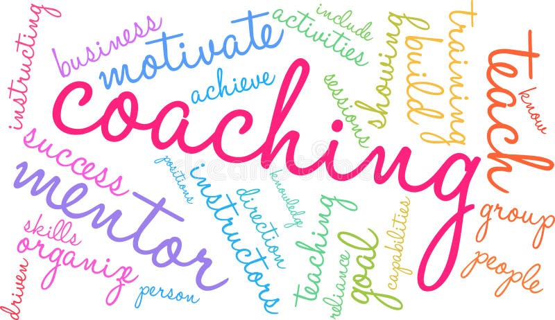 Coaching Word Cloud stock illustration. Illustration of organize ...