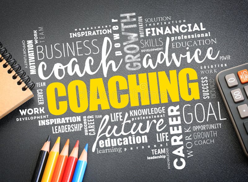 COACHING Word Cloud on the Desk Stock Image - Image of lifestyle ...