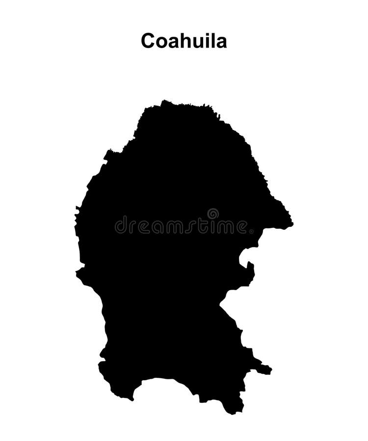 Coahuila outline map stock vector. Illustration of detailed - 360475696
