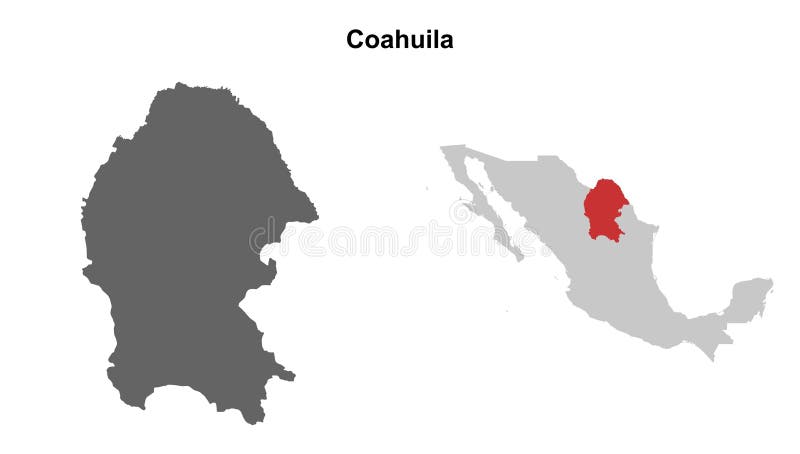 Coahuila outline map stock vector. Illustration of region - 379010812
