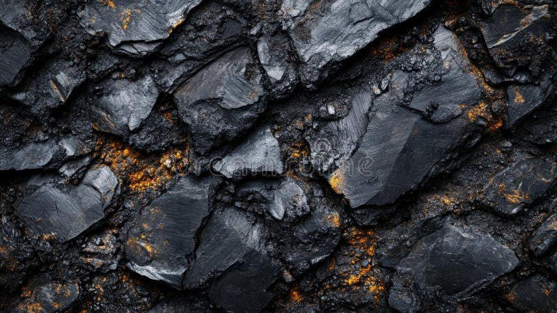 Coal Background. Close-up View of a Pile of Irregularly Shaped Coal ...