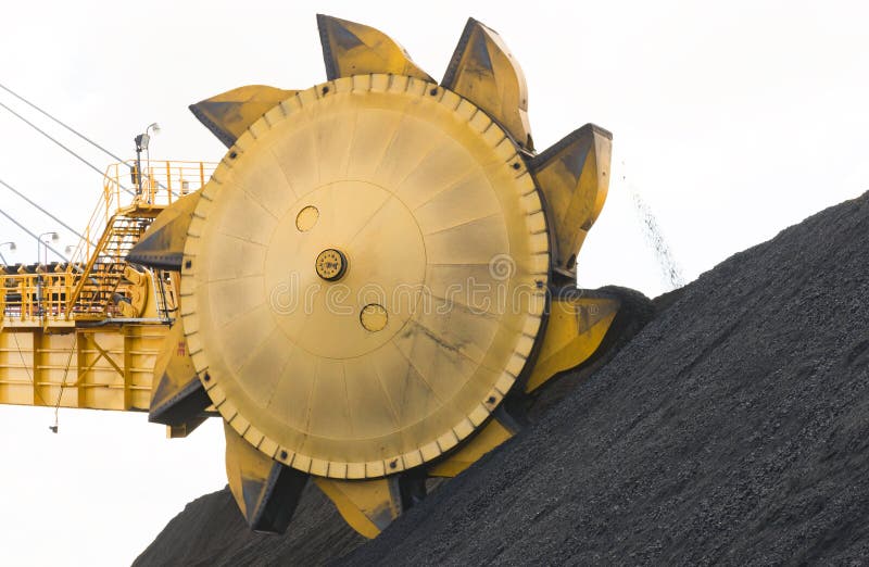 Coal Bucket Machinery Stacking the Coal in Piles Stock Photo - Image of ...