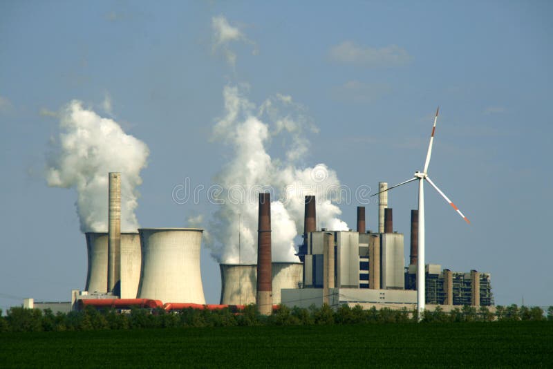 Coal-burning power plant stock image. Image of chimney - 5127741