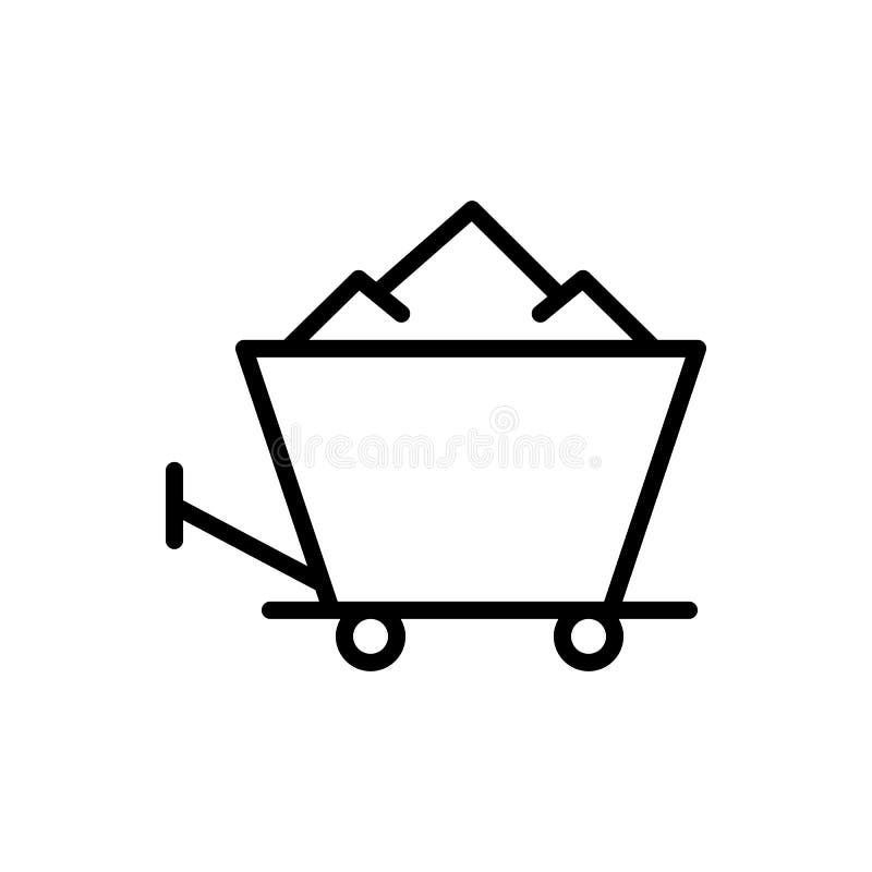 Coal Cart Icon Vector Illustration Stock Vector - Illustration of ...