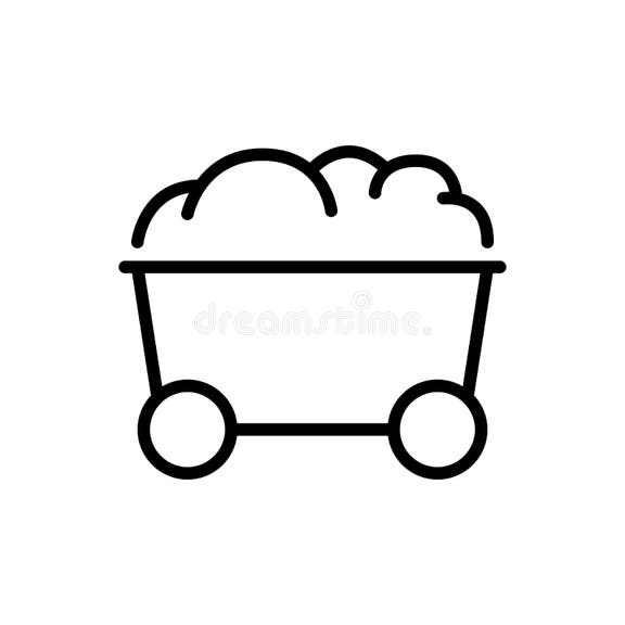 Coal Cart Icon Vector Illustration Stock Vector - Illustration of icon ...