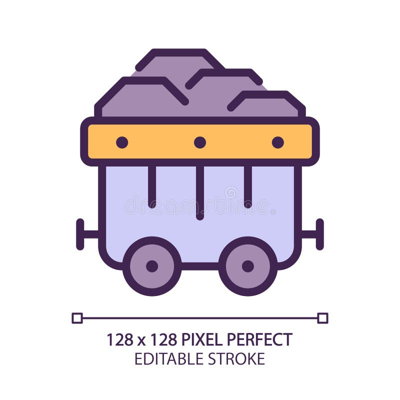 Coal Cart Pixel Perfect RGB Color Icon Stock Vector - Illustration of ... Coal Cart Pixel Perfect RGB Color Icon Stock Vector - Illustration of ...