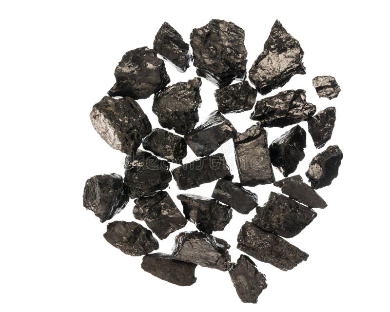 Coal of Different Size on a White Background Stock Photo - Image of ...