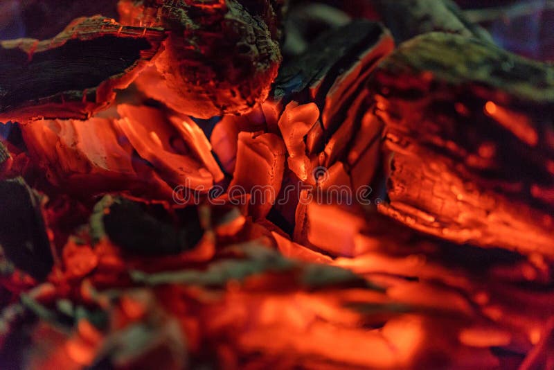 Coal and Ember in Bonfire or Hearth Stock Image - Image of carbon ...