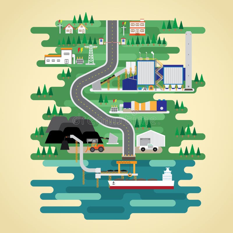 Coal energy stock vector. Illustration of paper, materials - 69154820