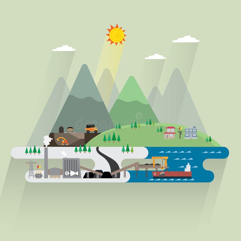 Coal energy stock vector. Illustration of paper, materials - 69154820