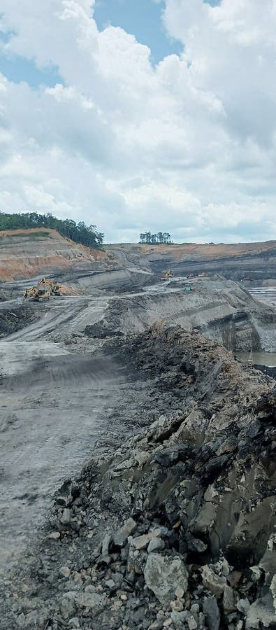 Coal Extraction Activities in the Mining Area Stock Image - Image of ...