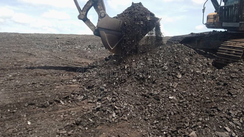 Coal Extraction with Heavy Equipment Stock Image - Image of large ...