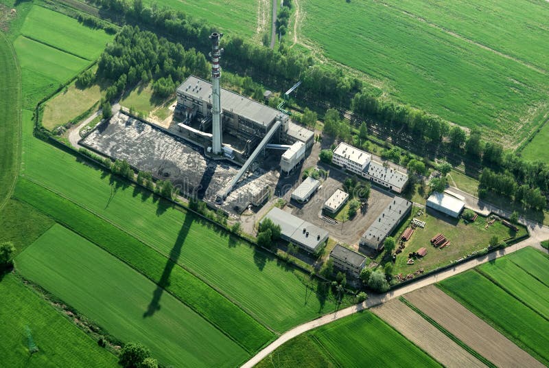 Coal factory - aerial view stock image. Image of climate - 5610353