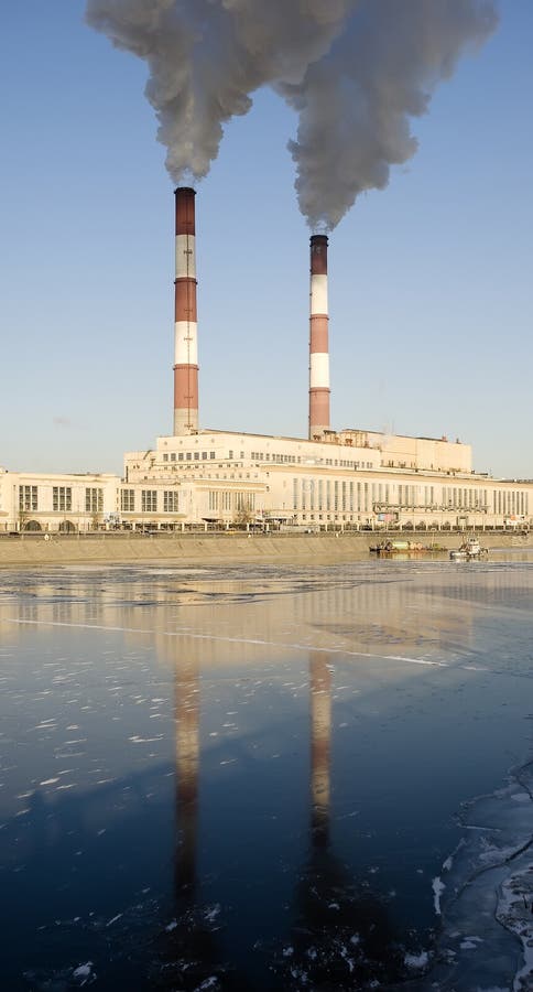 Coal factory in town stock photo. Image of pollution, smog - 3975172