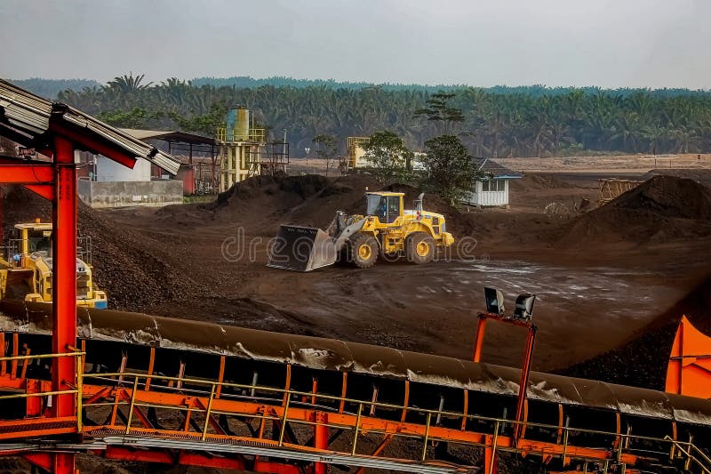A Coal Field in the Mine Area Stock Image - Image of bulldozer, mining ...