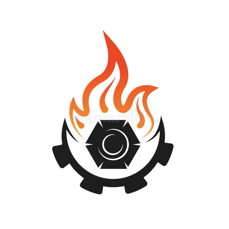 Coal Fire Logo Icon Vector Illustration Concept Design Template Stock ...