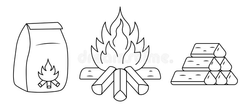 Coal for a Fire in a Paper Bag, a Fire and Firewood Materials for ...