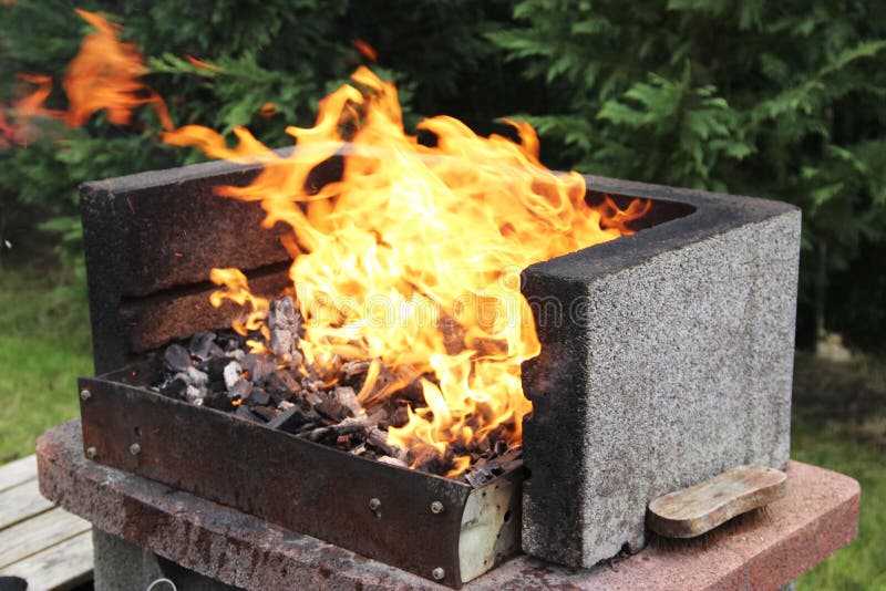 Coal on fire stock image. Image of fireplace, coal, exterior - 49952365