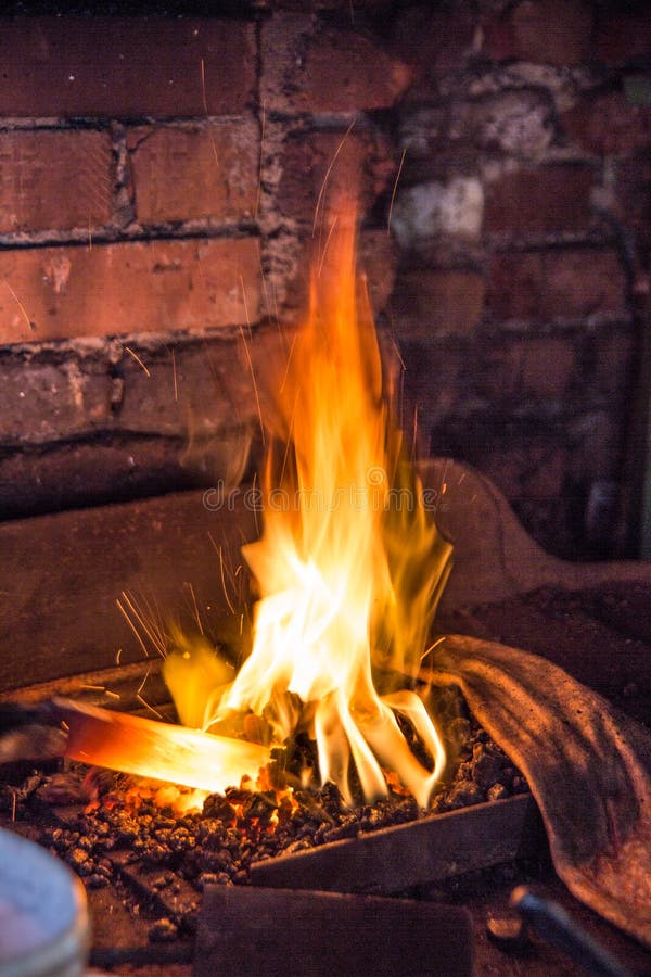 Coal Fire and Red-hot Steel in the Smithy Stock Image - Image of forge ...
