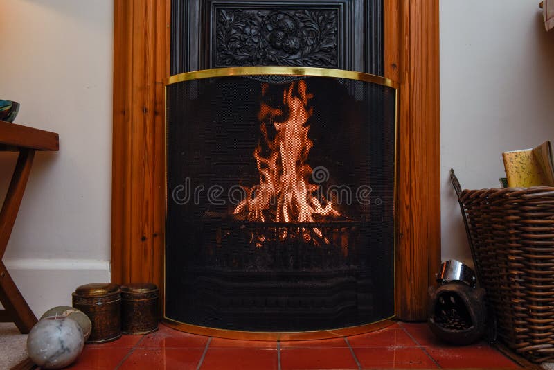 A Coal Fire To Heat the Home during Winter Months Stock Image - Image ...