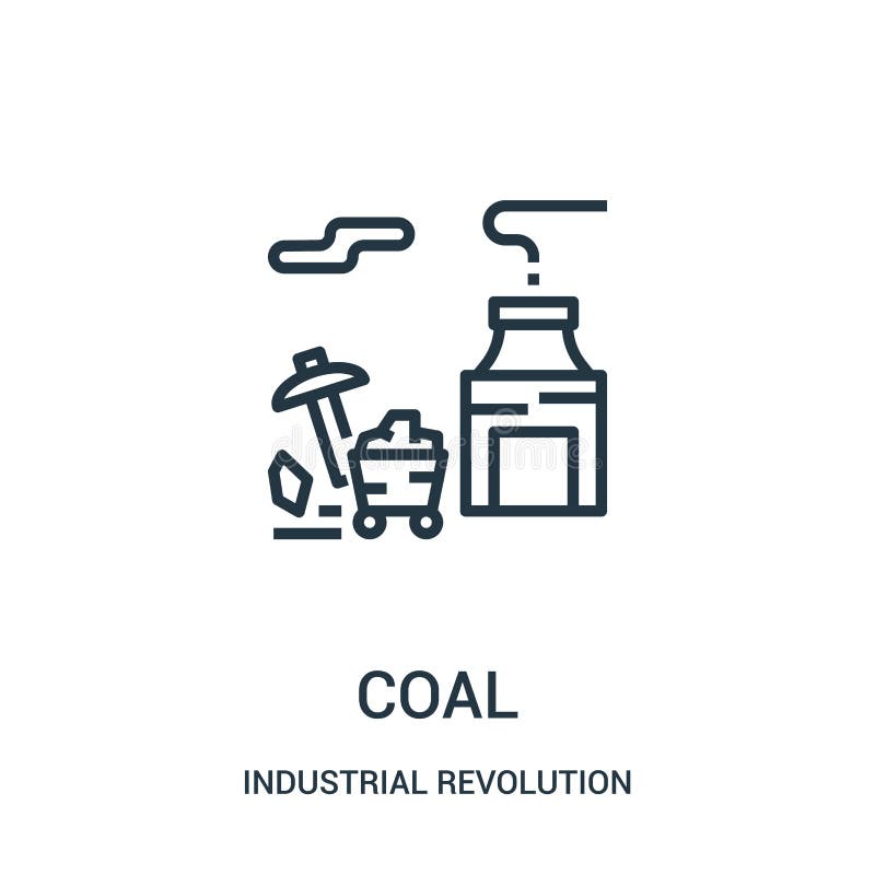 Coal Icon Vector from Industrial Revolution Collection. Thin Line Coal ...