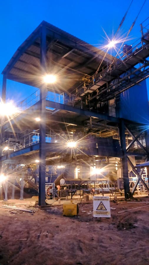 Coal Instaling Process Factory at Night Stock Image - Image of ...