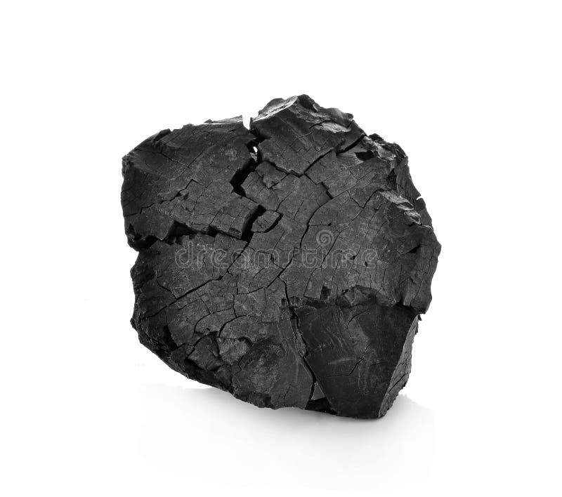 Coal on Isolated White Background Stock Photo - Image of piece ...