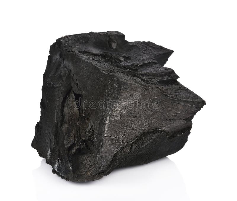 Coal on Isolated White Background. Stock Image - Image of fuel ...