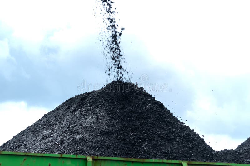 Piles of Coal Ready To Be Shipped Using Barges Stock Image - Image of ...