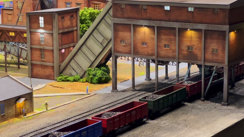 Coal Loading Scene at Miniland Railway Model, Kyiv, Ukraine Stock ...