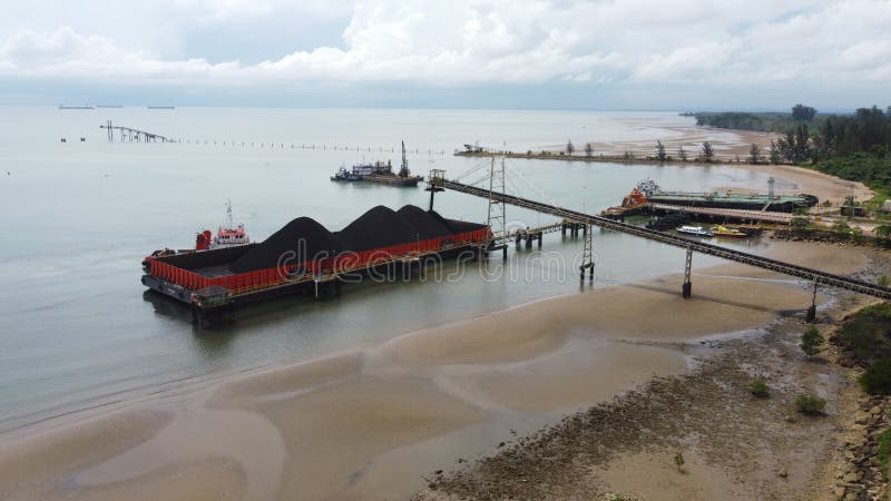 Coal Terminal Loading Barge at Port Stock Image - Image of port ...