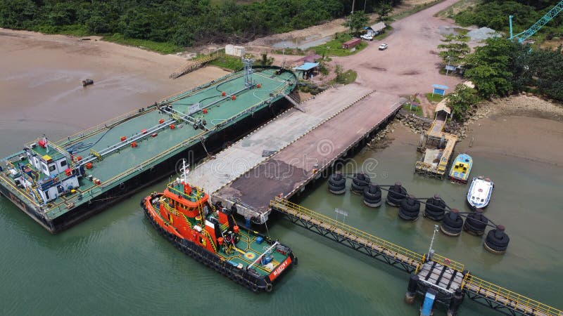Coal Terminal Loading Barge at Port Stock Photo - Image of barge ...