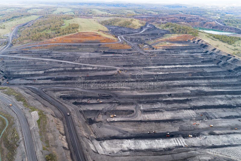 Coal mine, aerial view. stock image. Image of open, nature - 156710195