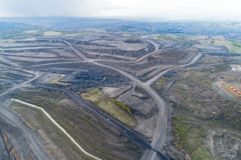 Coal mine, aerial view. stock image. Image of quarry - 162039695