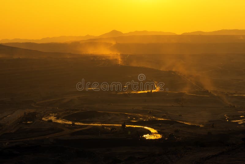 Coal mine stock photo. Image of landscape, sunset, environment - 71699588