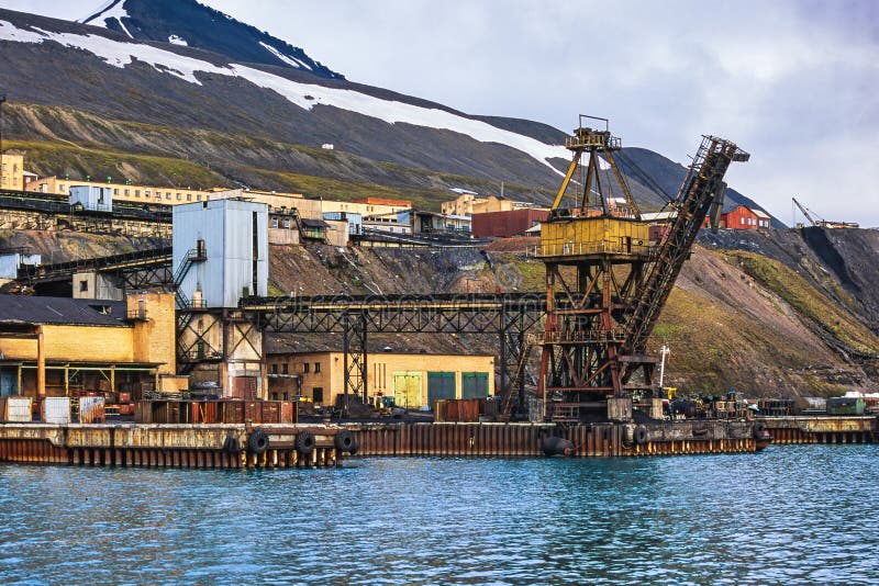 Coal Mine Harbour in Svalbard Stock Photo - Image of arctic, remote ...