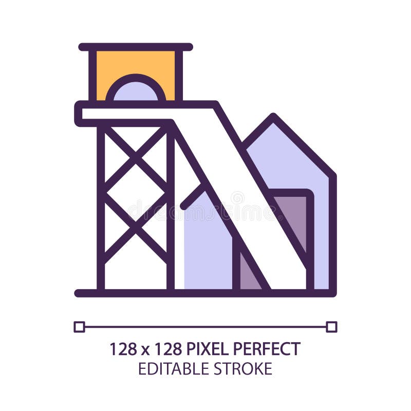 Coal Mine Pixel Perfect RGB Color Icon Stock Vector - Illustration of ... Coal Mine Pixel Perfect RGB Color Icon Stock Vector - Illustration of ...