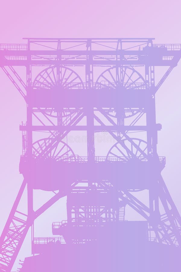 Coal Mine Shaft Structure Poster Graphic Design Stock Vector ...