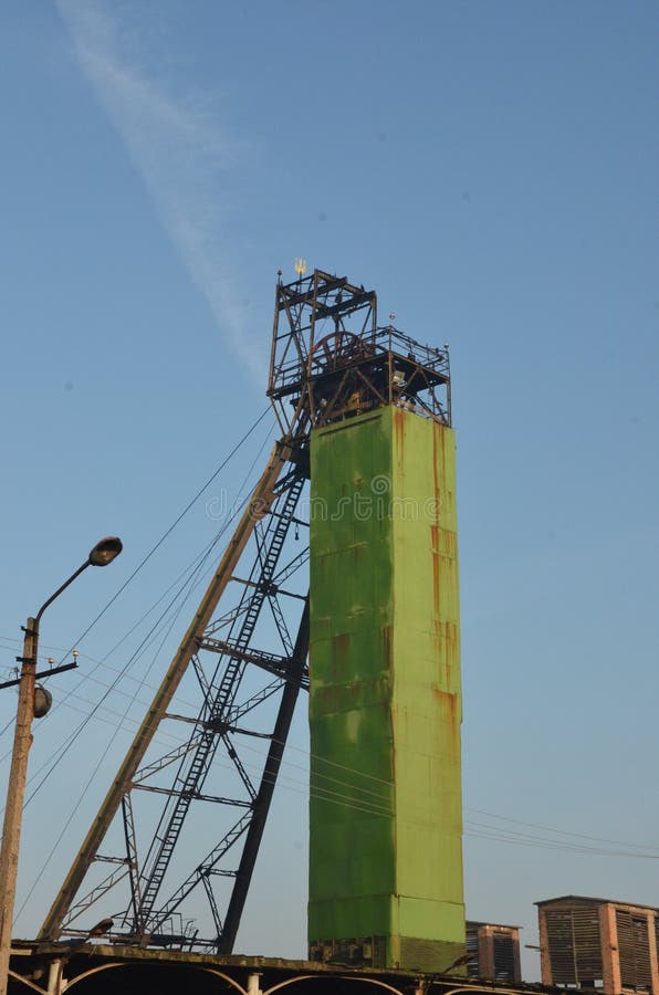 Coal mine in Ukraine stock photo. Image of trumpet, machine - 50365980