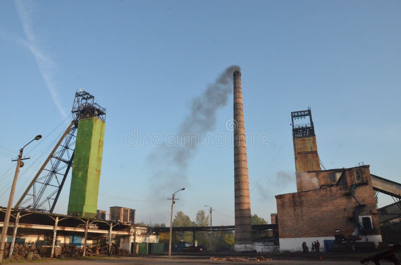 Coal mine in Ukraine stock photo. Image of region, machine - 50366018