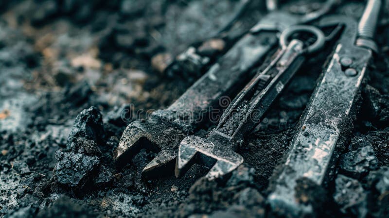 Coal Mine with Workers Using Mining Tools, Machinery, and Equipment To ...