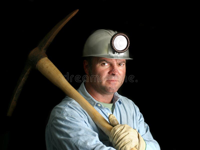 Coal Miner with Pickaxe 1 stock image. Image of labor, construction ...